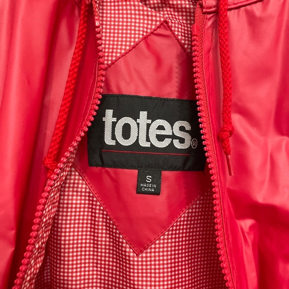 totes | Jackets & Coats | Red Lined Rain Slicker Raincoat From Totes ...